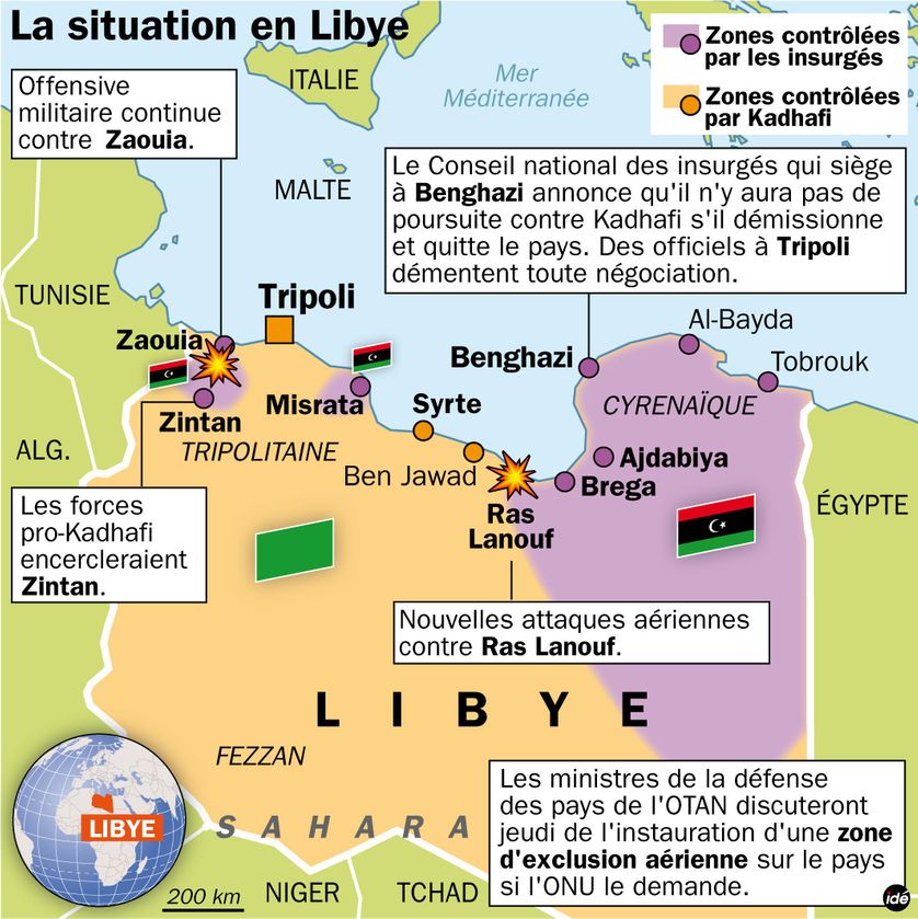 Libye : la situation le 8 mars au soir