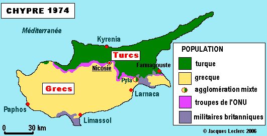 TERRITOIRES OCCUPES - 2 - Le cas du nord de Chypre (Turquie-Grèce)