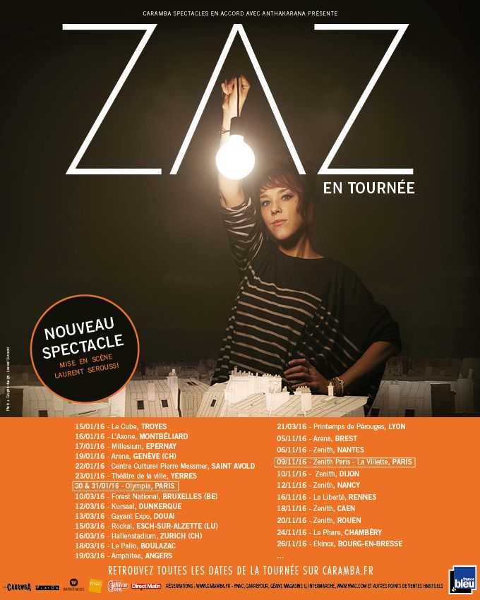 La tournée de ZAZ avec son album "Paris"