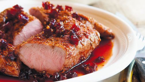 Filets migons de porc caramélisés à l'érable et à la betterave