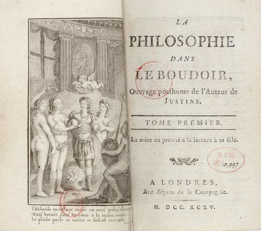 La Philosophie Dans Le Boudoir Bel Exemplaire Relié En Cuir Humain